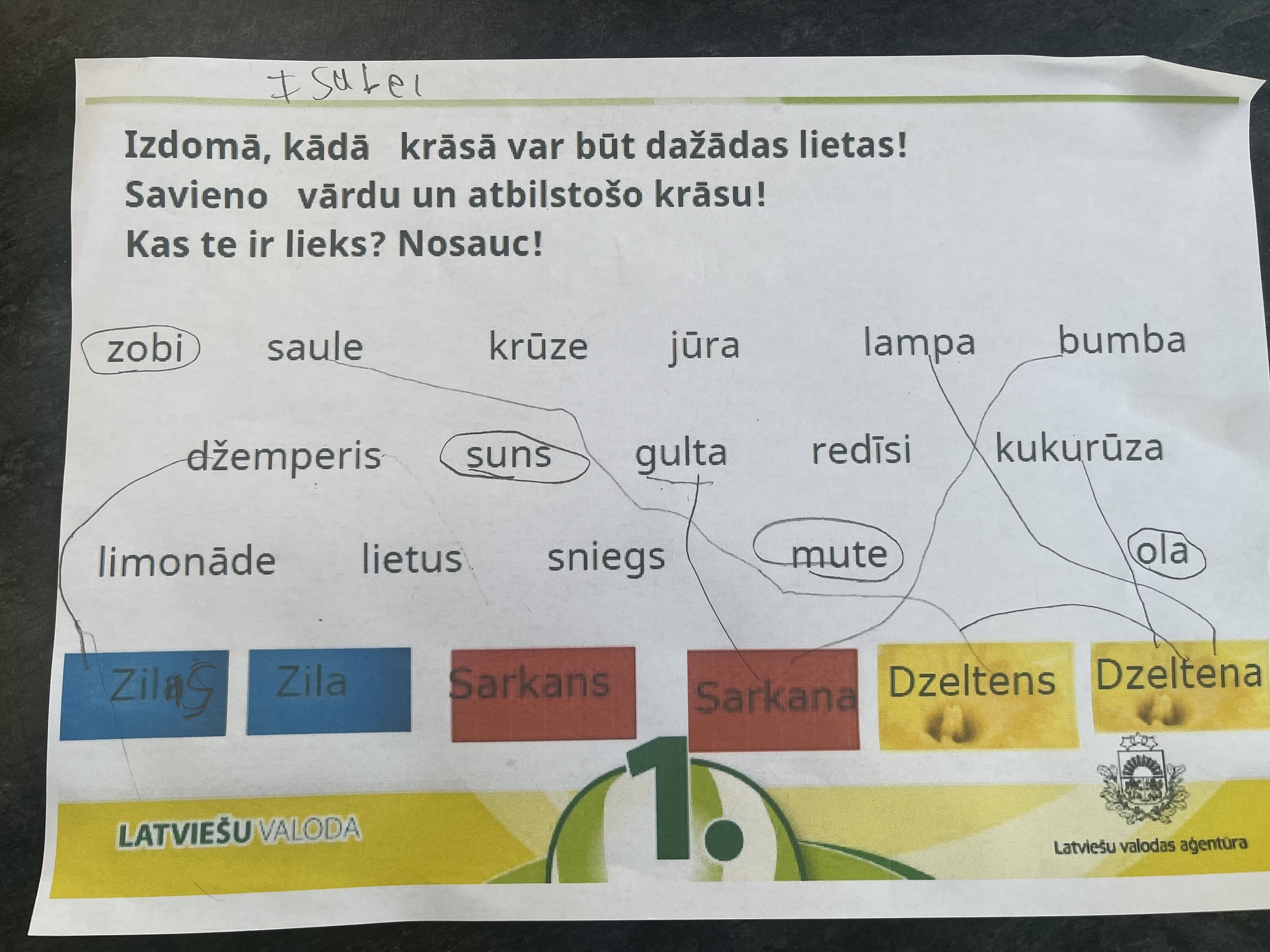 7.maijs 1.klasei /A0, A1/ | Diasporas latviešu valodas un kultūras pamatskola
