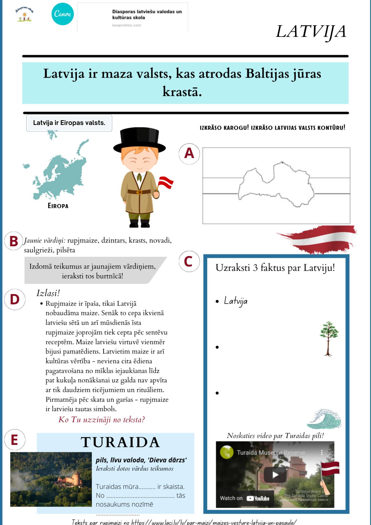 Novadi | Diasporas latviešu valodas un kultūras pamatskola