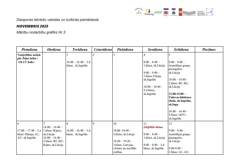 2023./2024.m.g. | Diasporas latviešu valodas un kultūras pamatskola